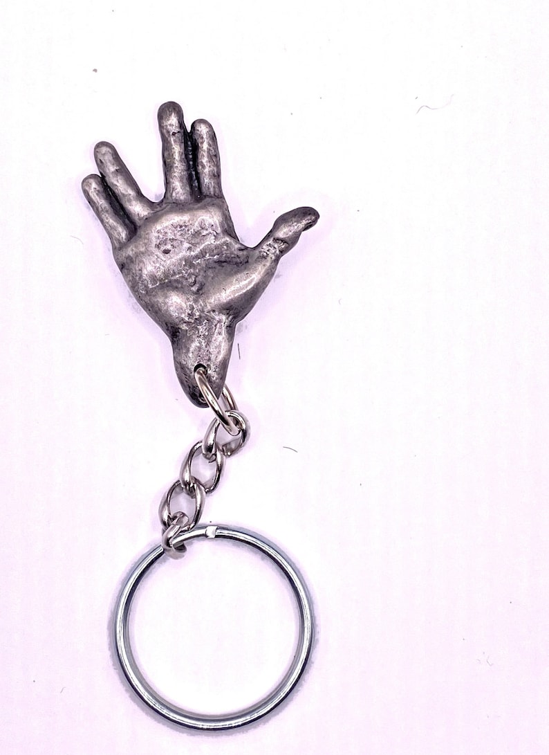 Vulcan Hand. Live Long and Prosper. Pewter Bob on Keychain. - Etsy