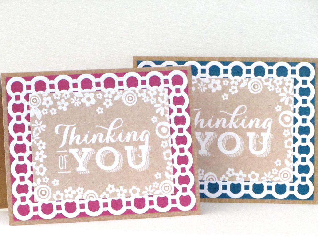 Thinking of You Card -greeting Card -note Card -blank Inside -hand Made ...