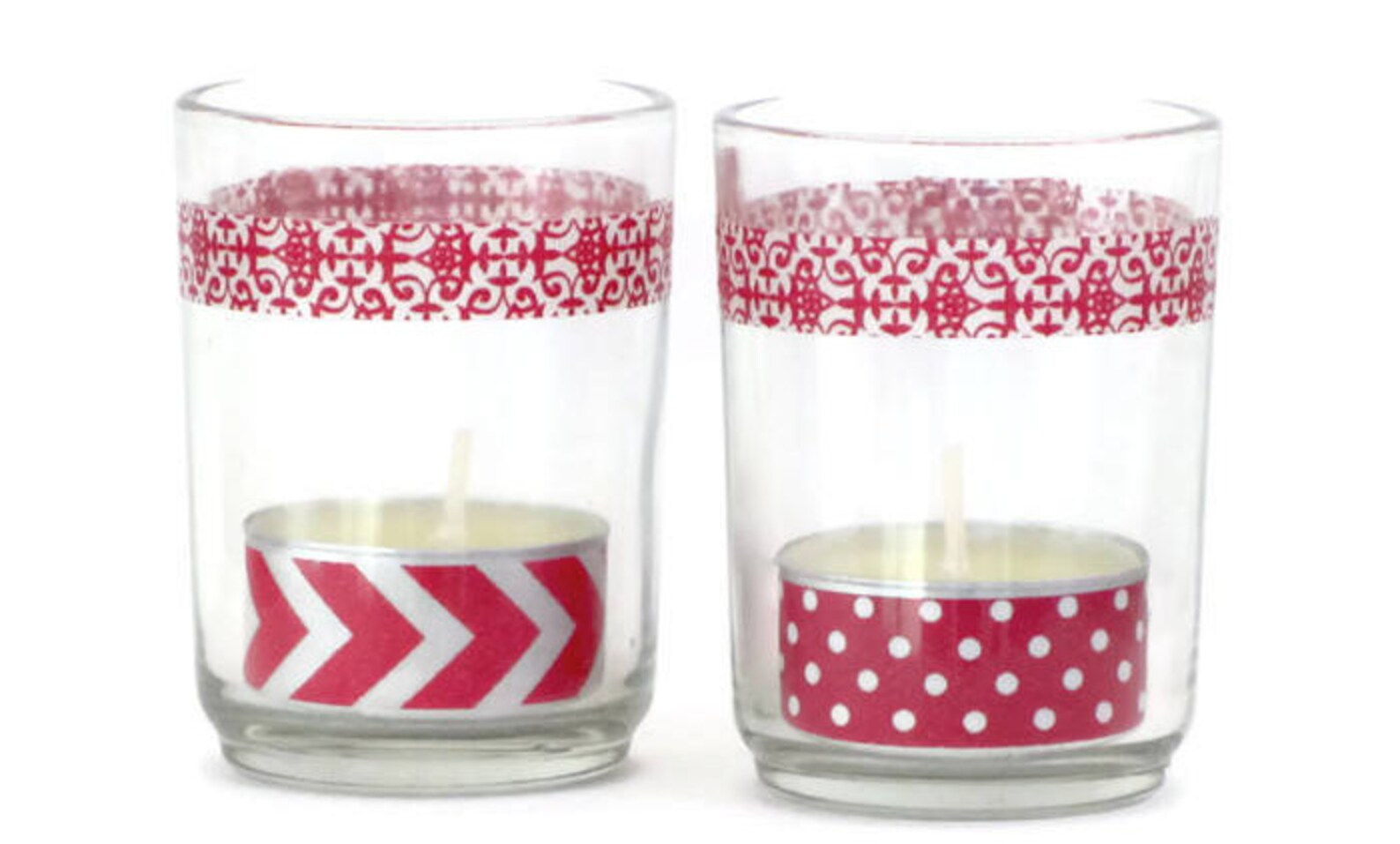Candle Gift Set 6 Decorative Tea Light Candles 2 Clear Glass Candle ...