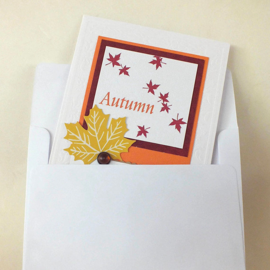 Autumn Greeting Card Autumn Leaves Card Thanksgiving Card Fall Card ...