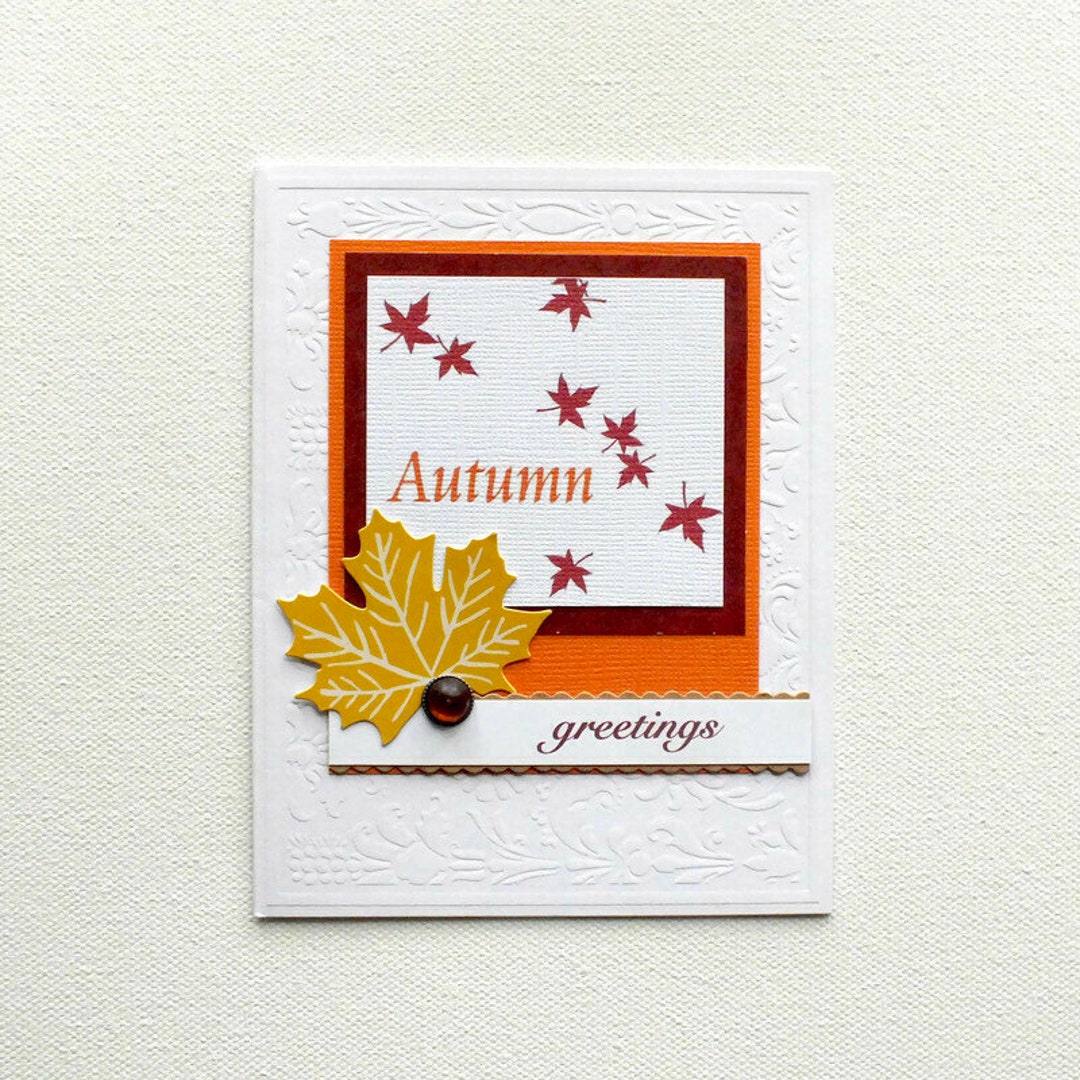 Autumn Greeting Card Autumn Leaves Card Thanksgiving Card Fall Card ...
