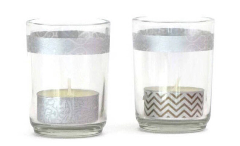 Candle Gift Set - 6 Decorative Tea Light Candles - 2 Clear Glass Candle ...