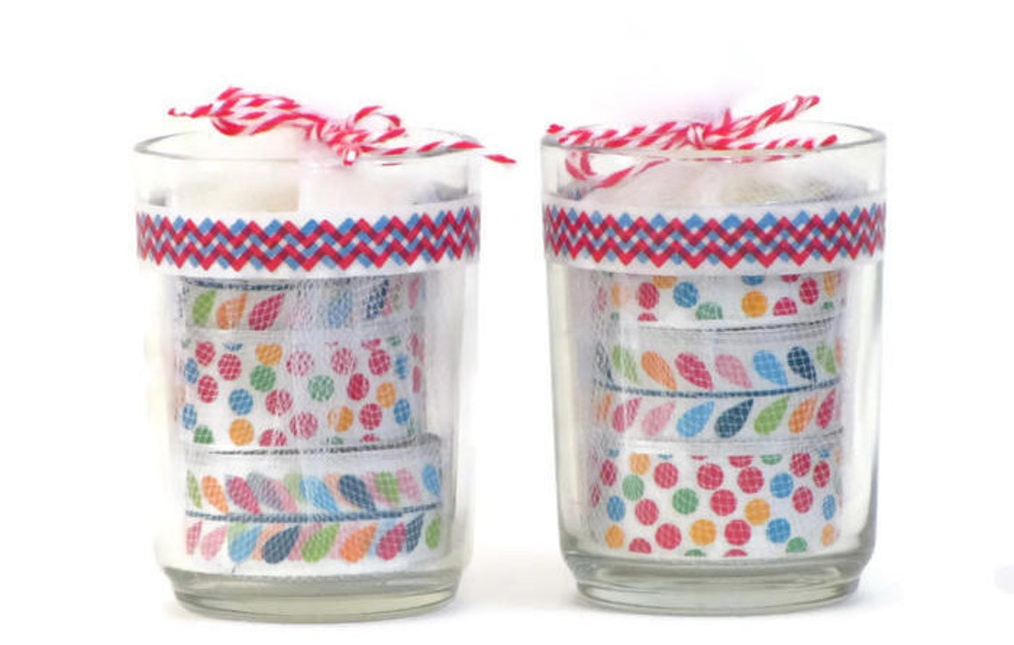 Candle Gift Set 6 Decorative Tea Light Candles 2 Clear Glass Candle ...