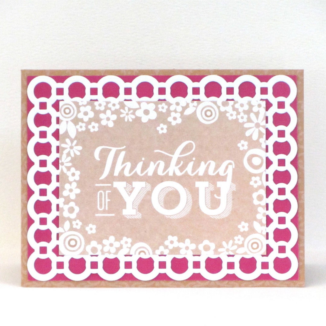 Thinking of You Card -greeting Card -note Card -blank Inside -hand Made ...