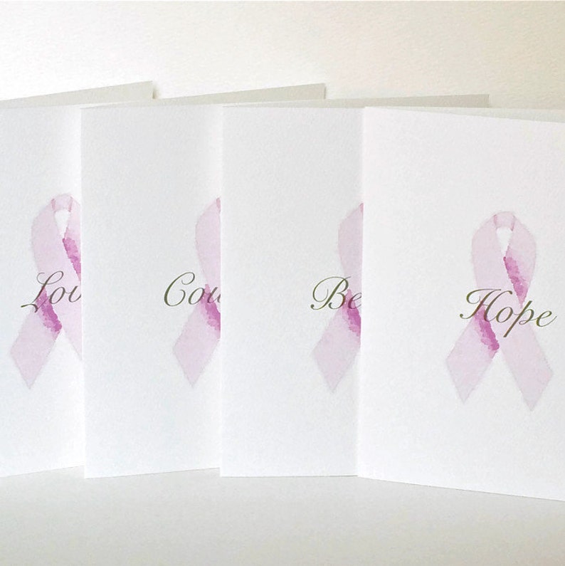 Pink Ribbon Card Set -all Profits Donated -breast Cancer Cards -cards ...