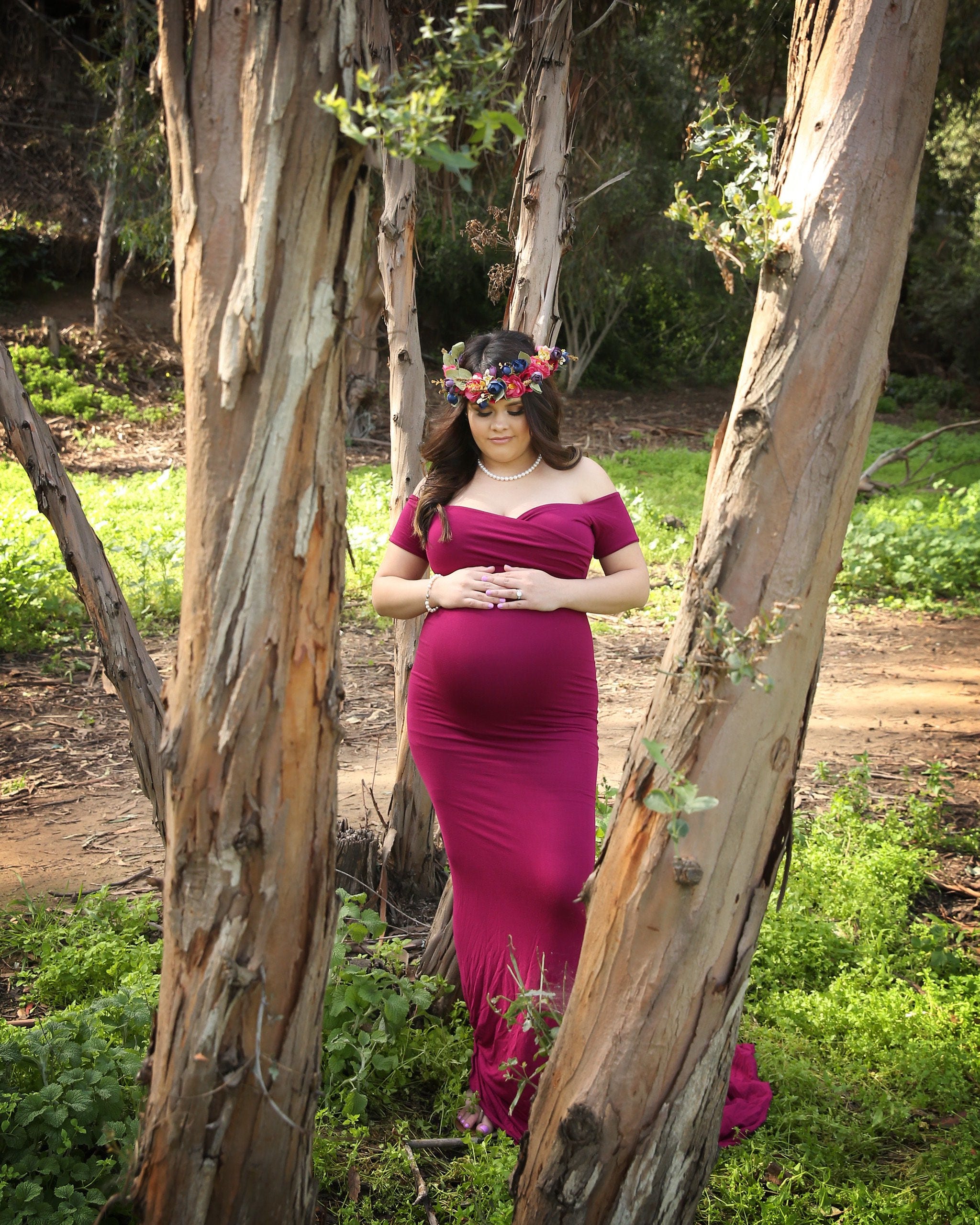 Fitted Maternity Gown Maternity Dress For Photoshoot Slim Etsy
