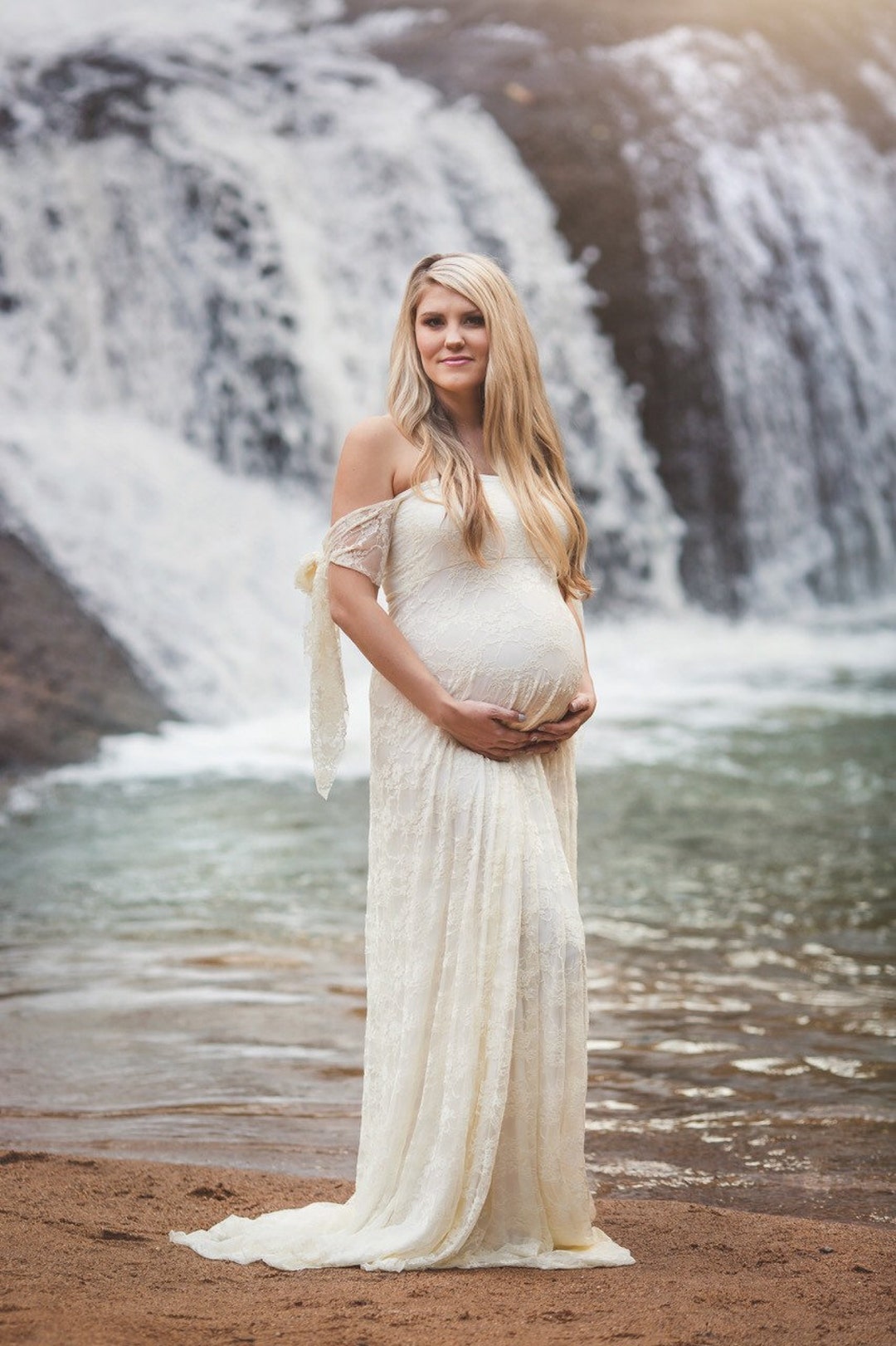 Boho Maternity Dress, Lace Maternity Dress, Baby Shower Dress, Long ...