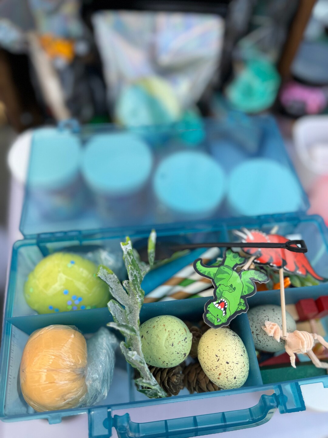 Dinosaur Playdough Box, Dino Playdough Set, Playdough Gift Box, Kids ...