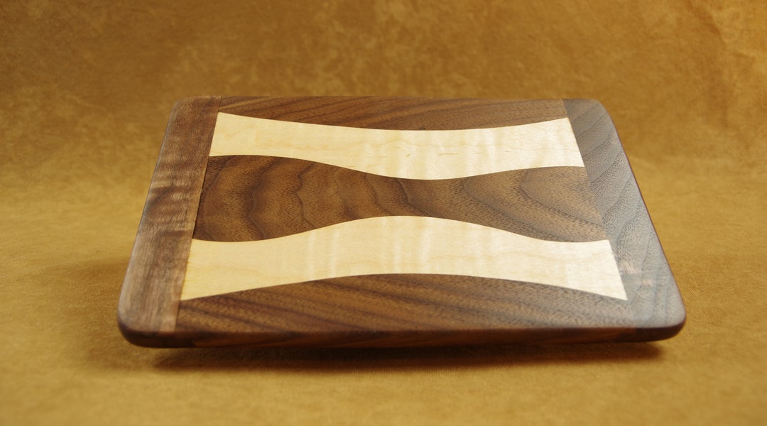 Wavy Laminated Cheese Board in Walnut and Maple - Etsy