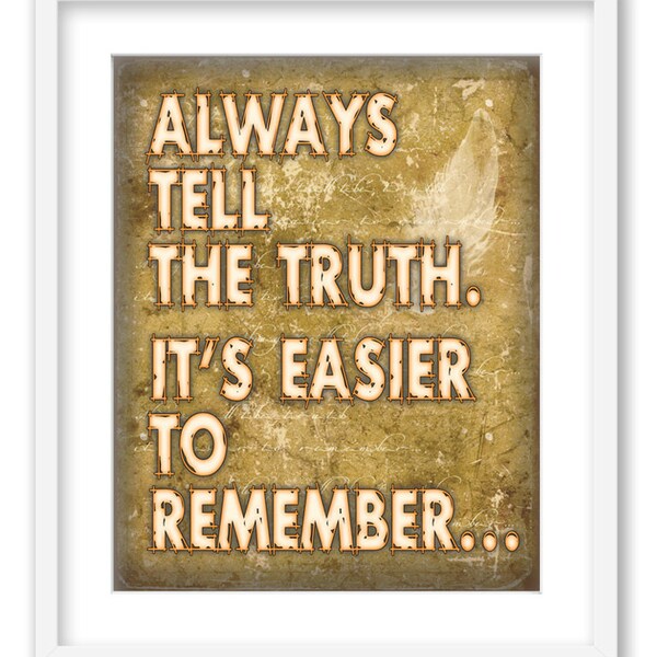 Tell the Truth - Etsy