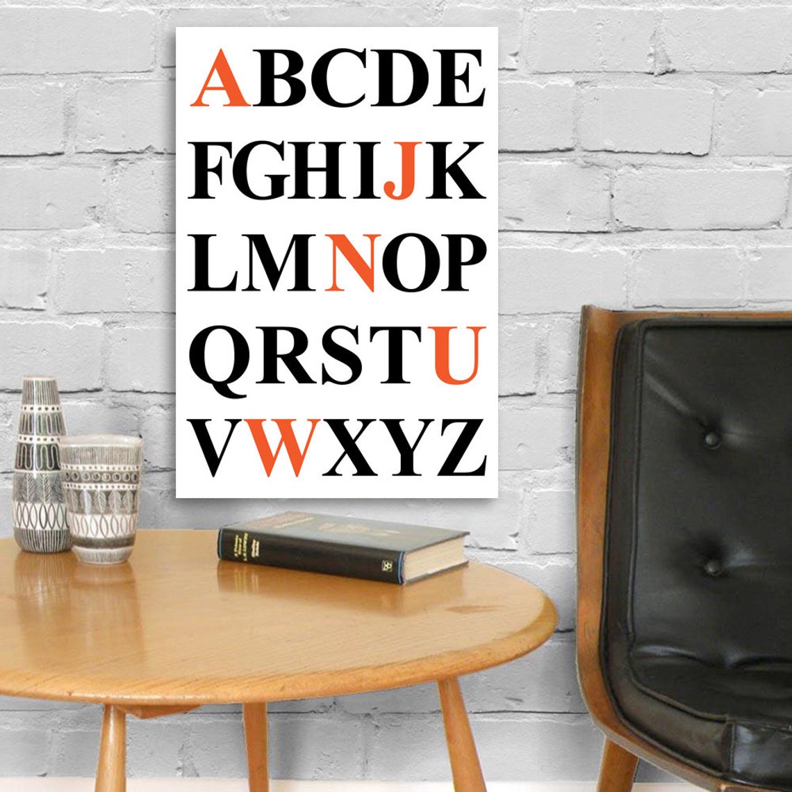 English Alphabet. Wall Decoration Print. Large Print 13x19. FREE ...