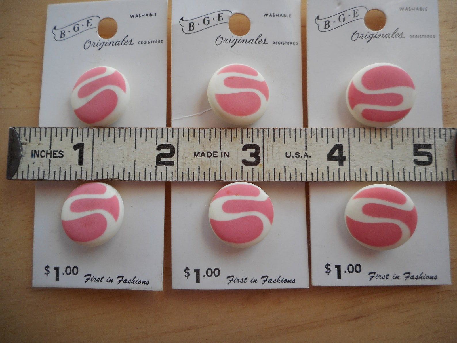 Pink White Round Buttons, Shank Coat Jacket Sweater, B G E Originales R ...