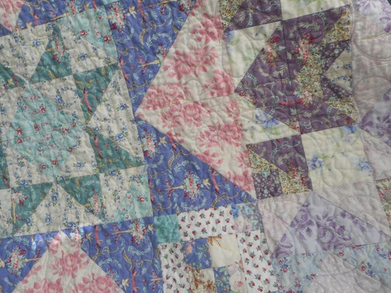 Tilda Old Rose Patchwork Quilt Floral Scrappy Cottage Chic Etsy