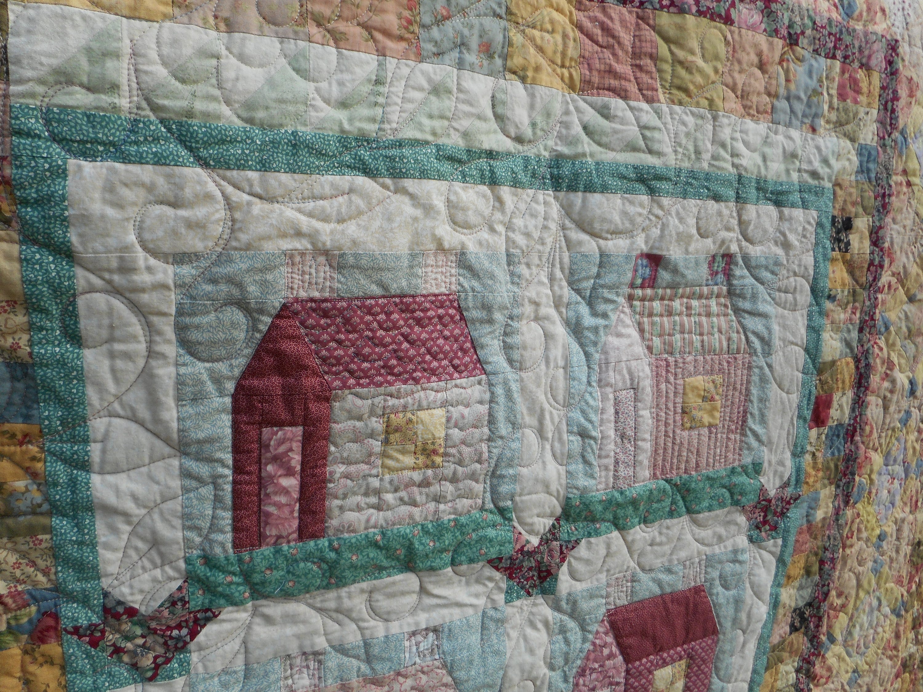 Country Cottage Handmade Quilt Patchwork Quilted Blanket Tan - Etsy