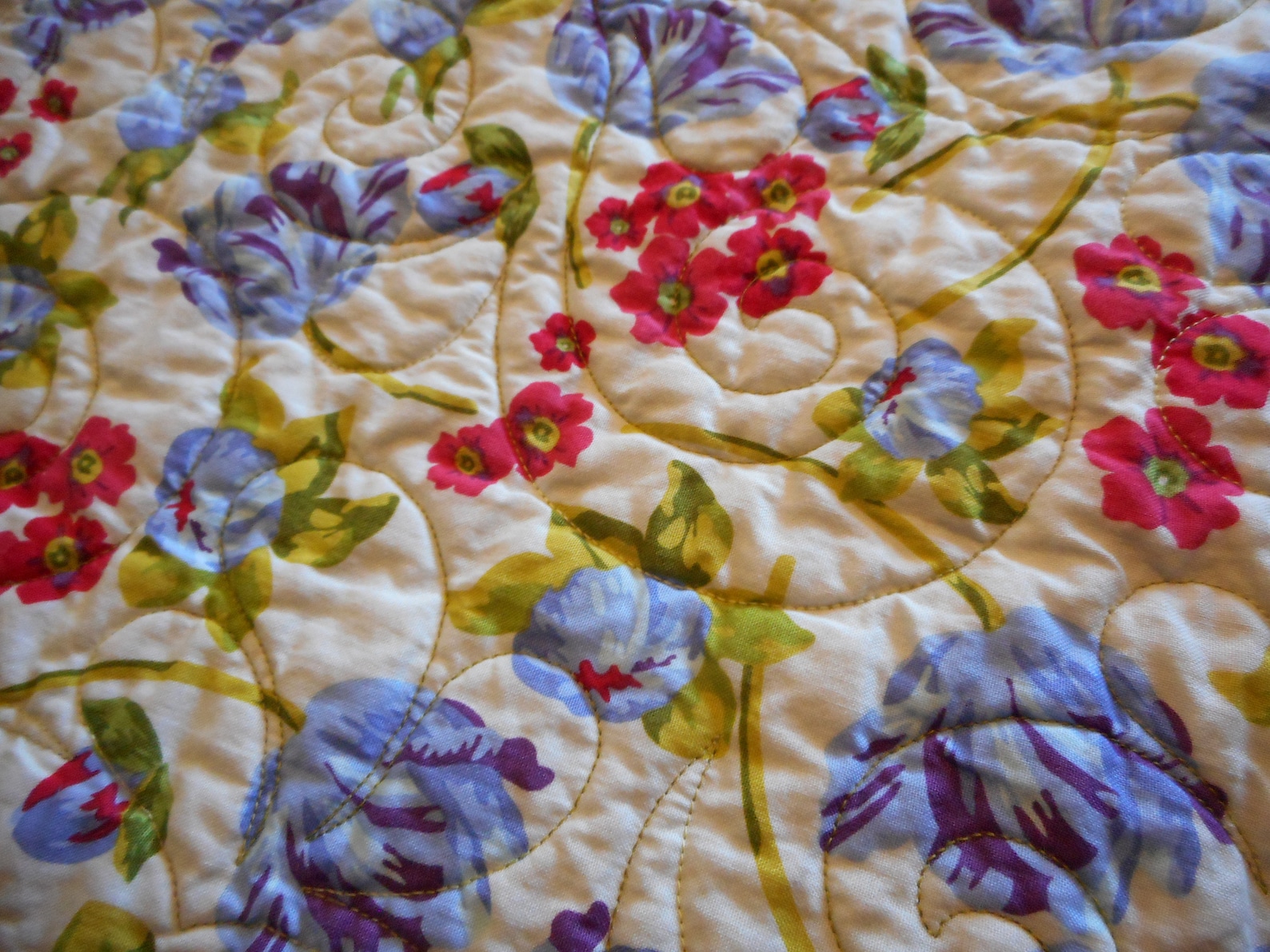 Queen Size Purple Cream Quilt Handmade Patchwork Bed Quilted - Etsy