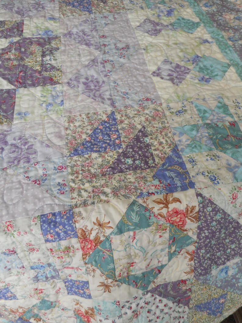 Tilda Old Rose Patchwork Quilt Floral Scrappy Cottage Chic Etsy