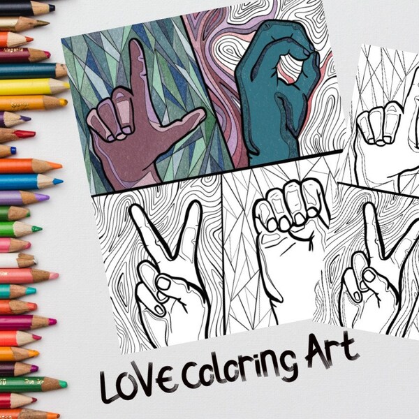 Asl Coloring Page - Etsy