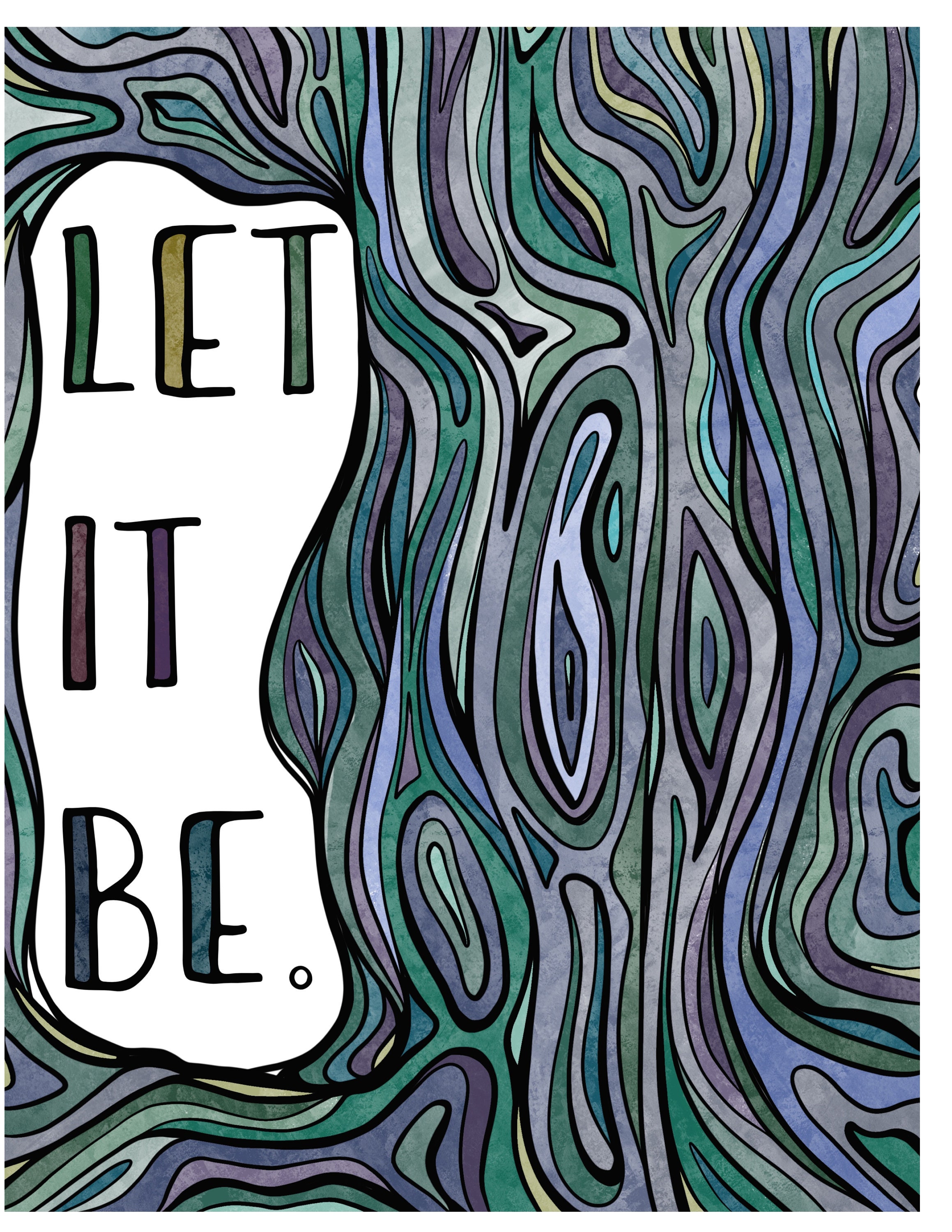 Let It Be Coloring Page Art, Song Lyric Printable, Color Your Own Art ...