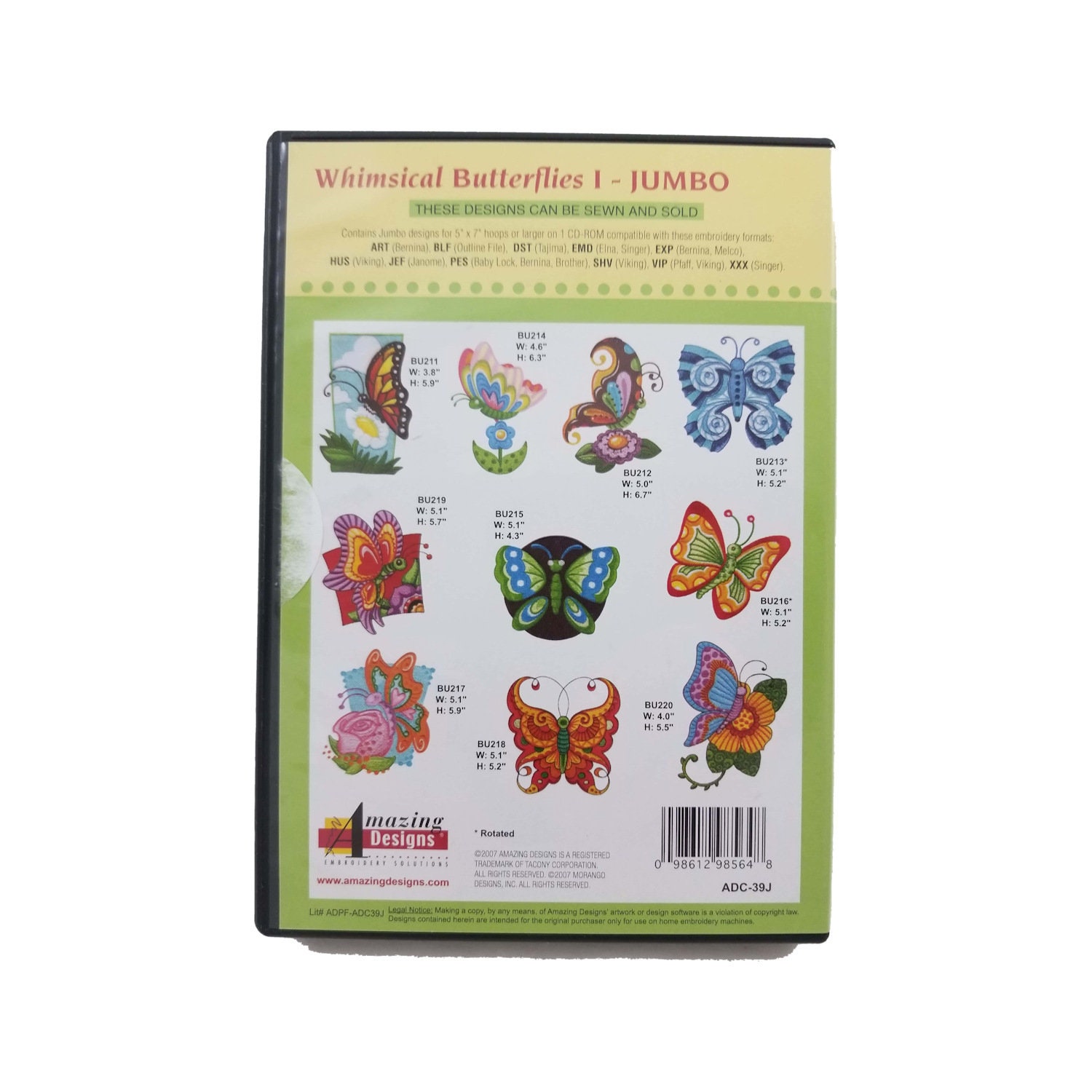 Whimsical Butterflies I Amazing Designs Machine Embroidery Design CD - Etsy