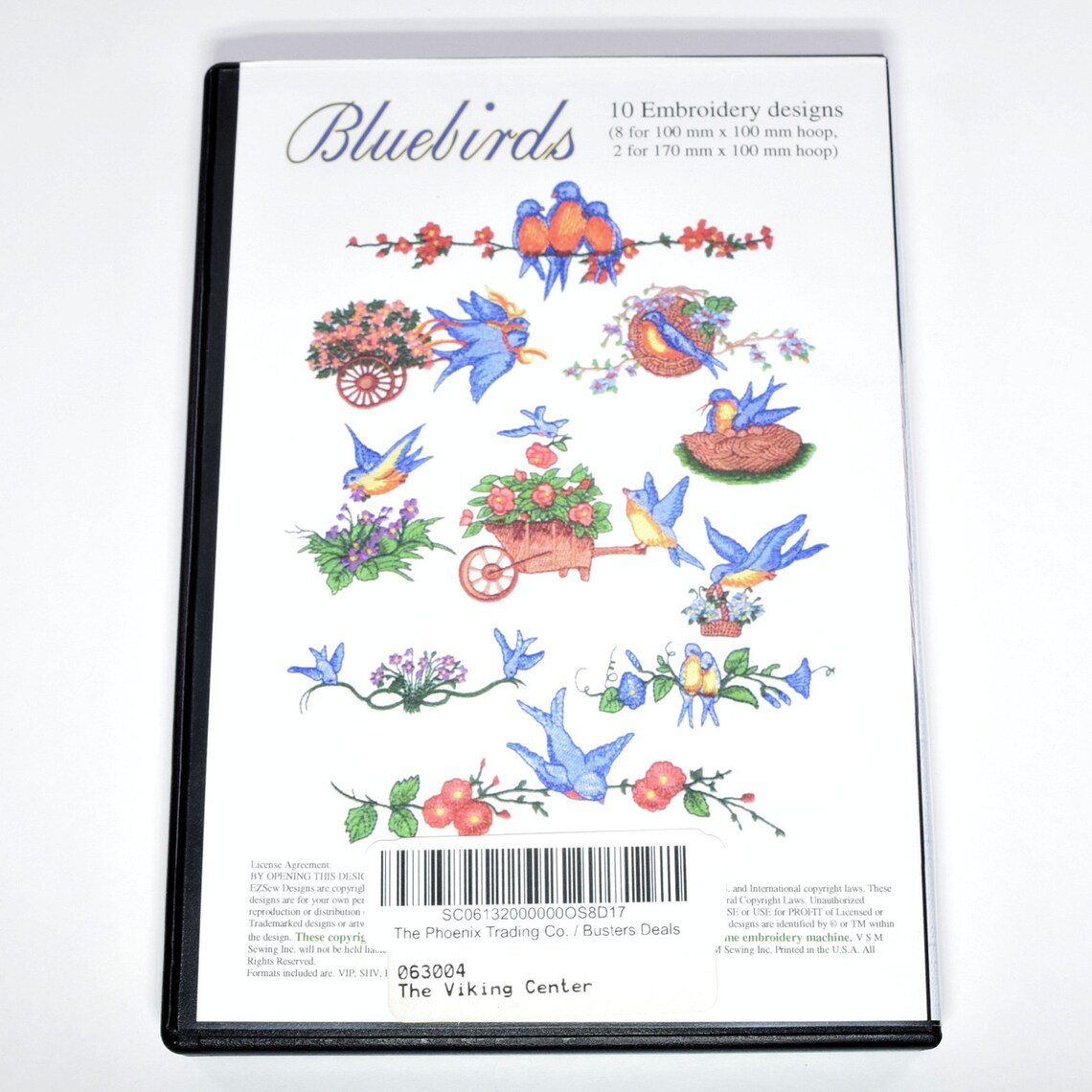 10 Bluebird Machine Embroidery Designs on CD in 11 File Formats - EZ ...