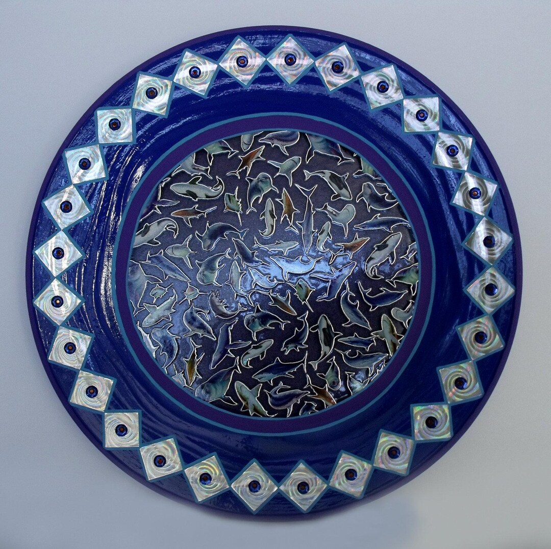 Dark-blue Dolphin Plate - Etsy