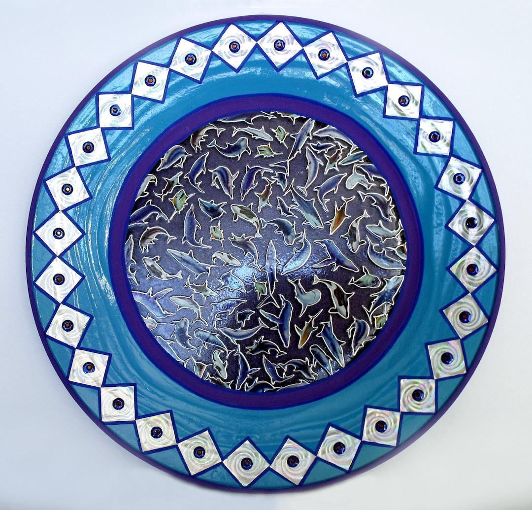 Light-blue Dolphin Plate - Etsy