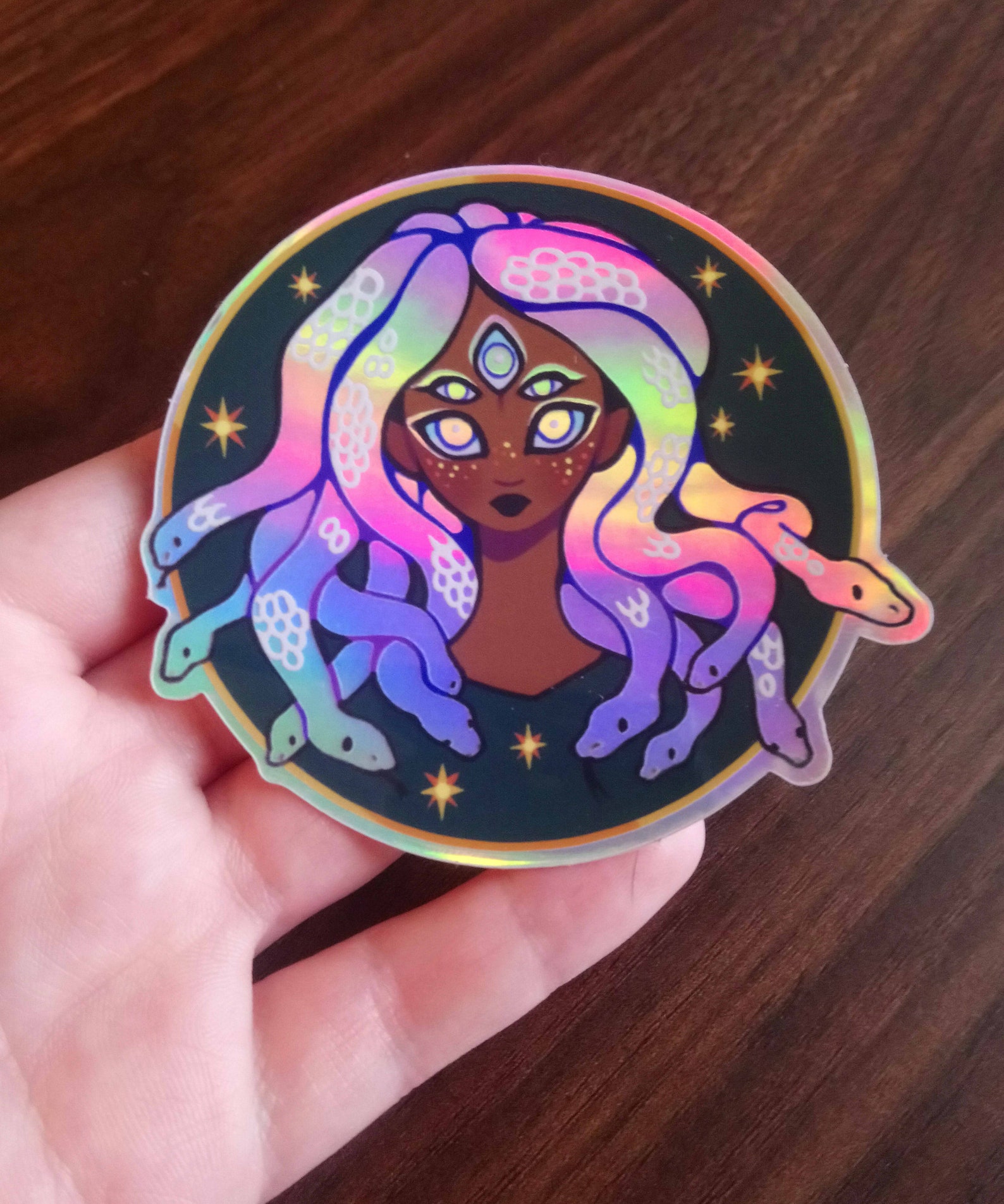 Holographic Medusa Sticker - Etsy