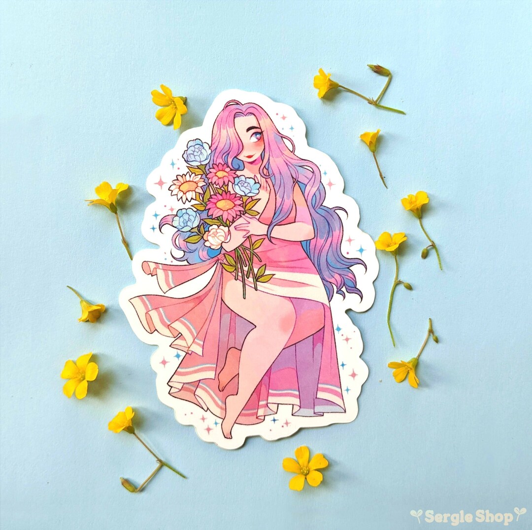 Trans Flag Sticker - Our Lady of the Pink White and Blue - Etsy