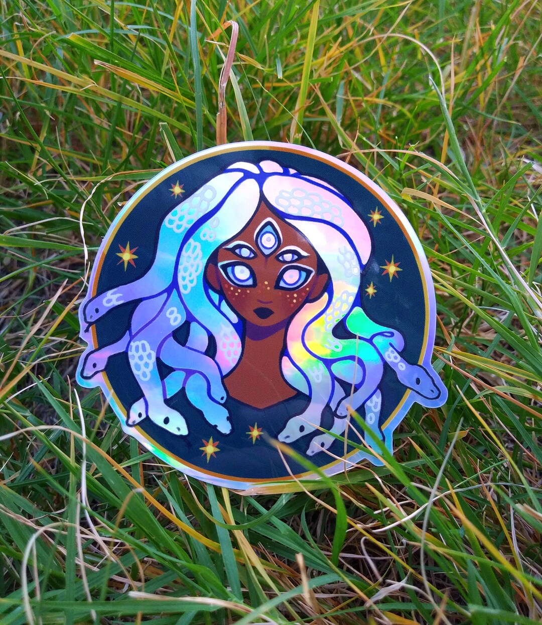 Holographic Medusa Sticker - Etsy