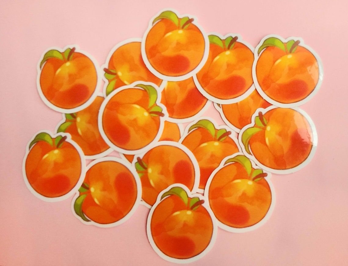 Peach Stickers - Etsy