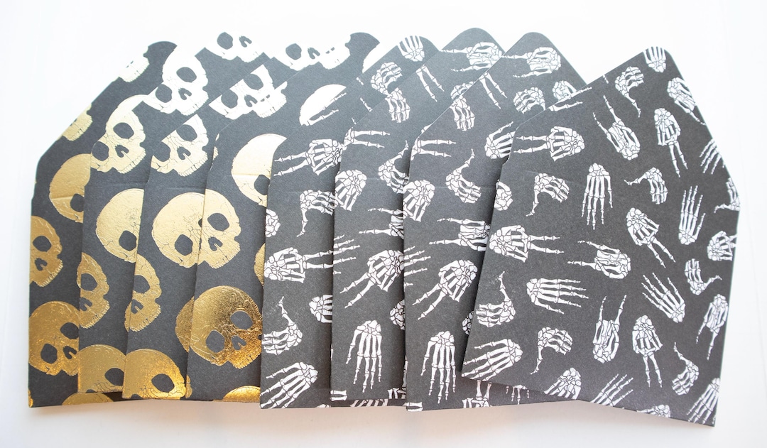 Skulls and Skeleton Hands Envelopes, Gift Card Envelope, Thank You, Tip ...