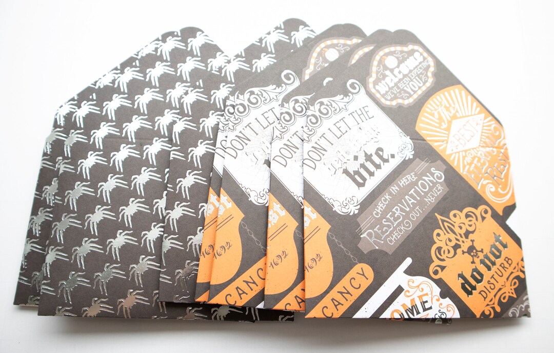 Spooky Spiders Envelopes, Set of 6, Gift Card Envelope, Thank You, Tip ...