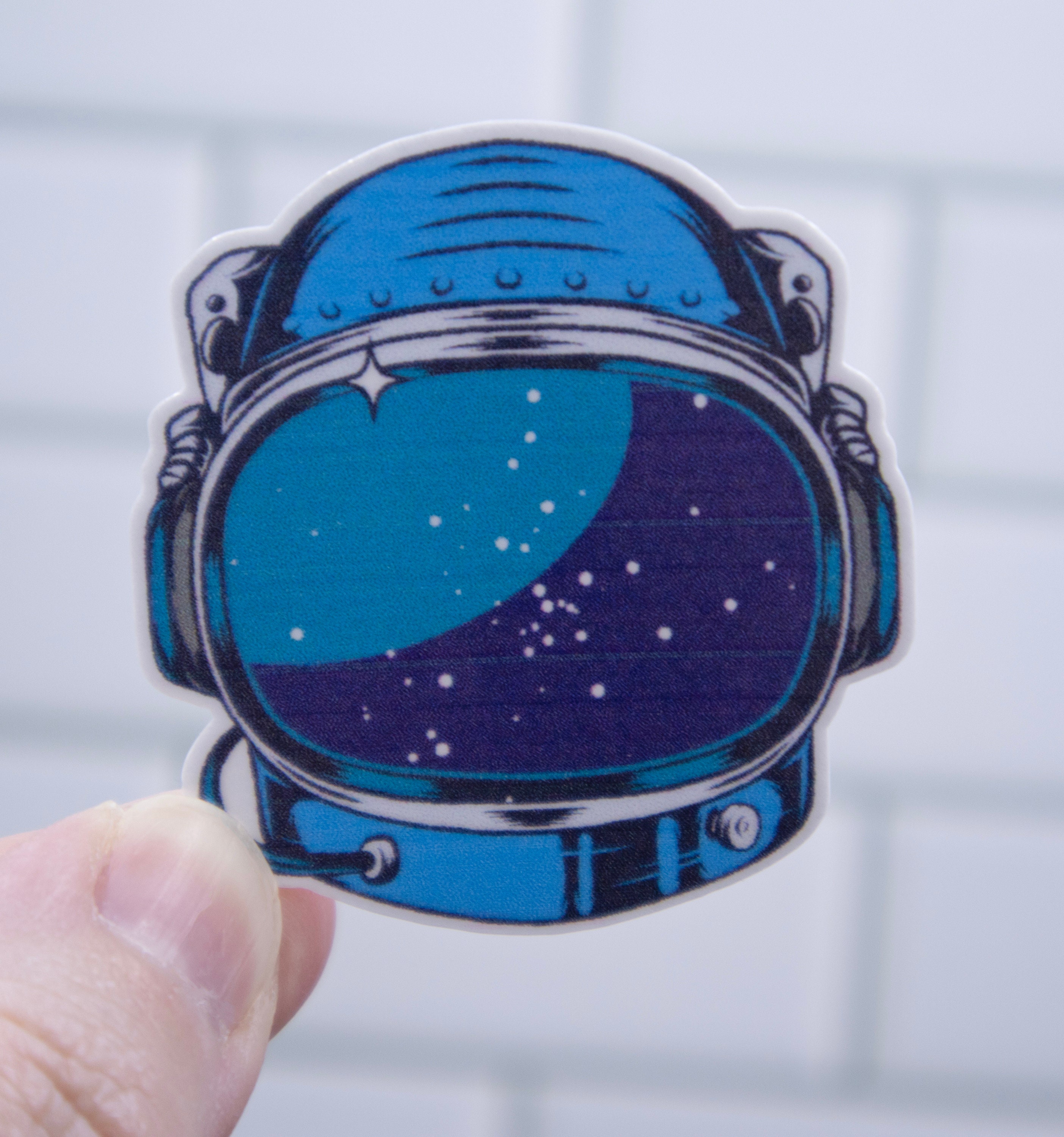 Space Helmet Sticker, Scifi Sticker, Laptop Sticker, Bottle Sticker ...