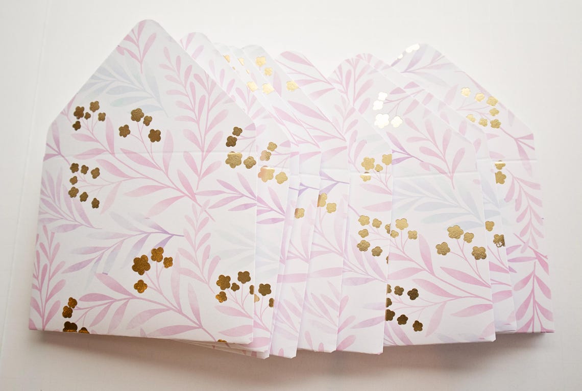 Pink Stems Envelopes, Tip Envelopes, Housekeeping, Thank You, Small ...