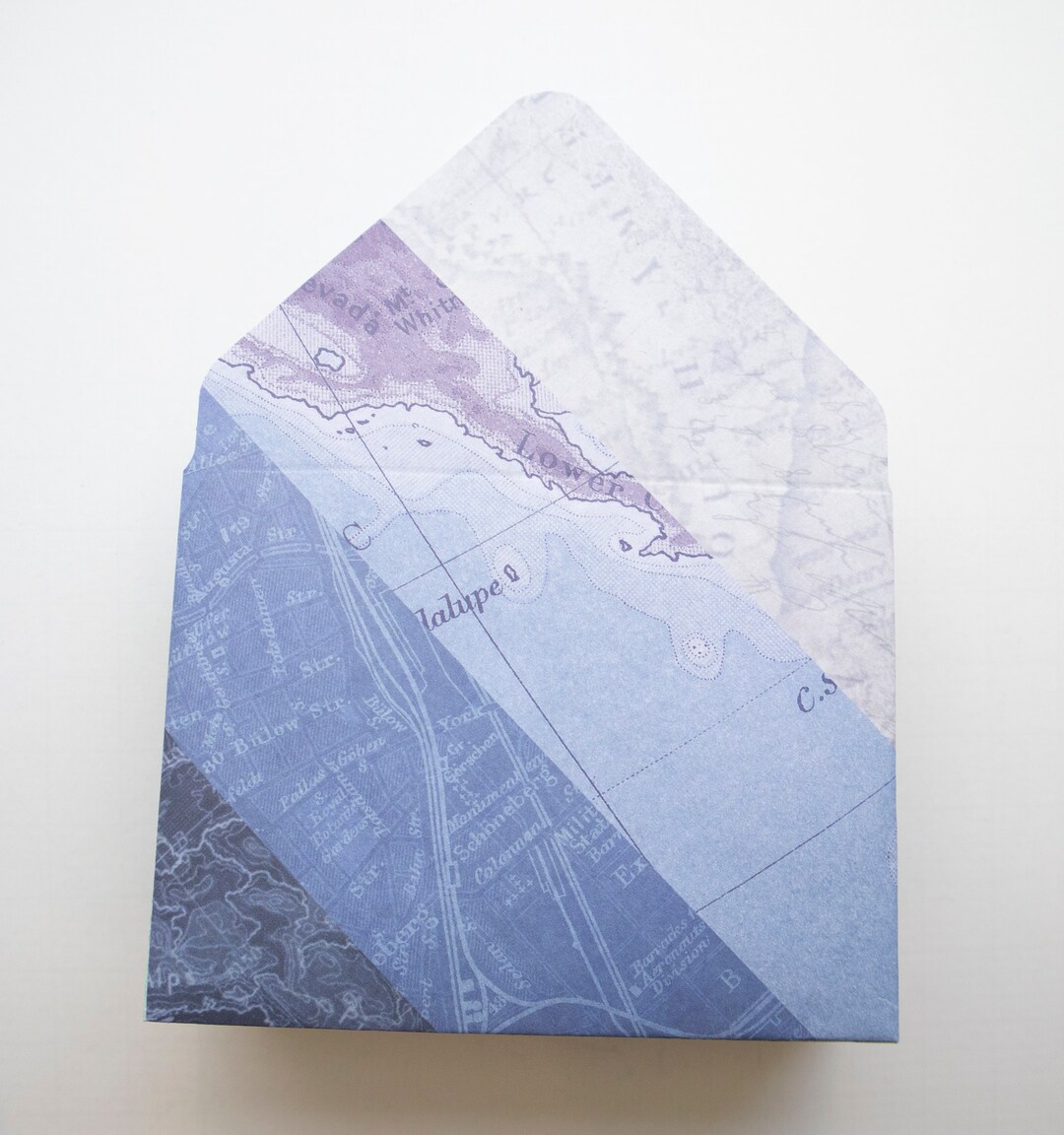 Blue and Green Map Envelope, Tip Envelope, Housekeeping, Thank You ...