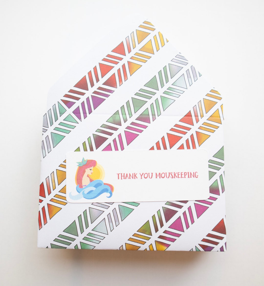 Rainbow Mermaid Thank You Mousekeeping Envelopes, Tip Envelopes ...