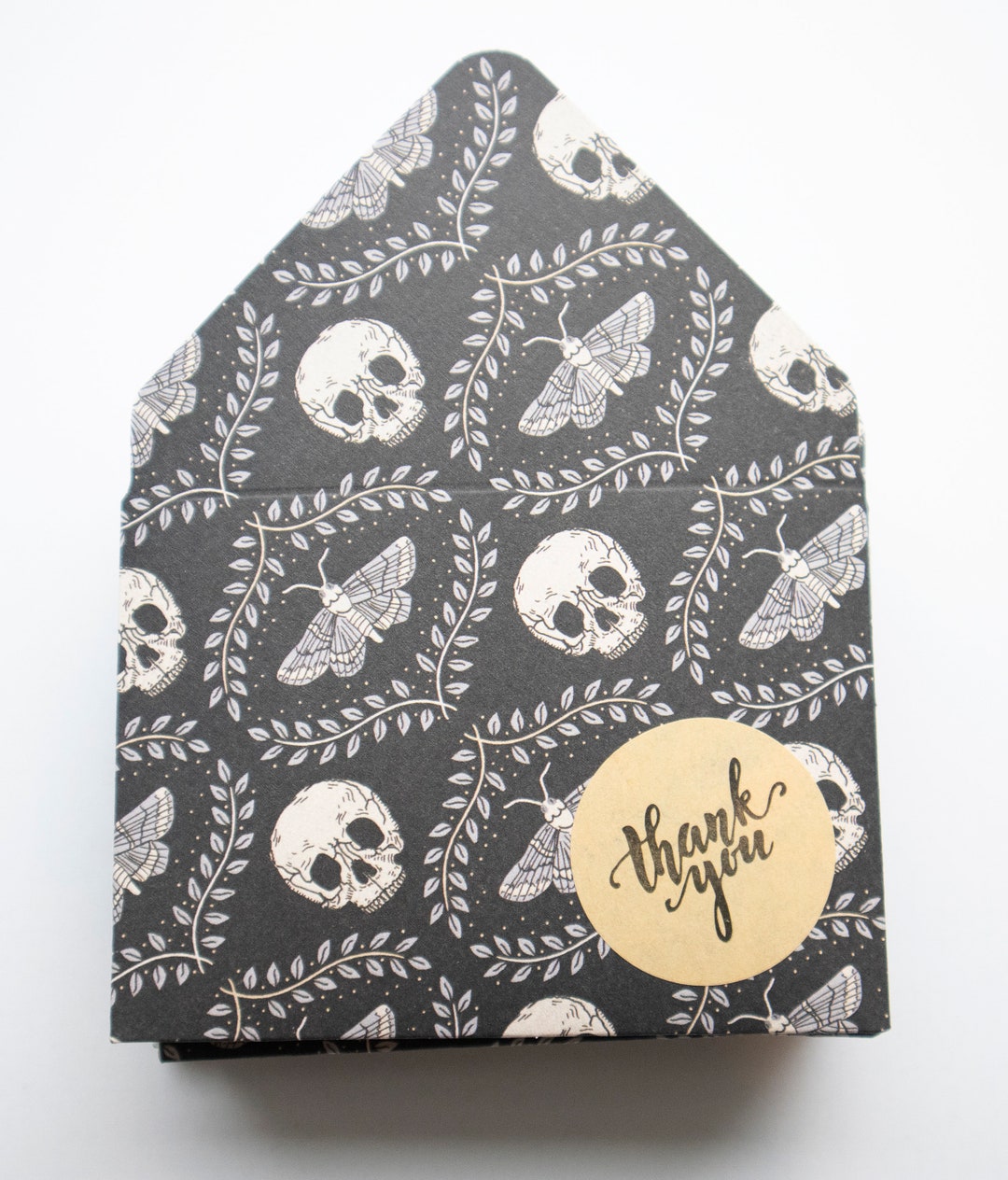 Moth Skull Envelopes, Tip Envelopes, Halloween, Thank You Small ...