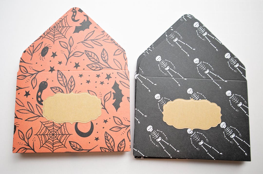 Skeletons and Snakes Envelopes, Set of 6, Gift Card Envelope, Thank You ...