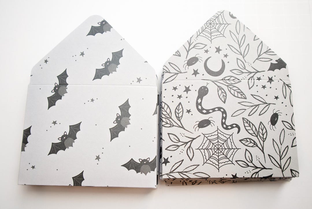 Bats and Snakes Envelopes, Set of 12, Gift Card Envelope, Thank You ...