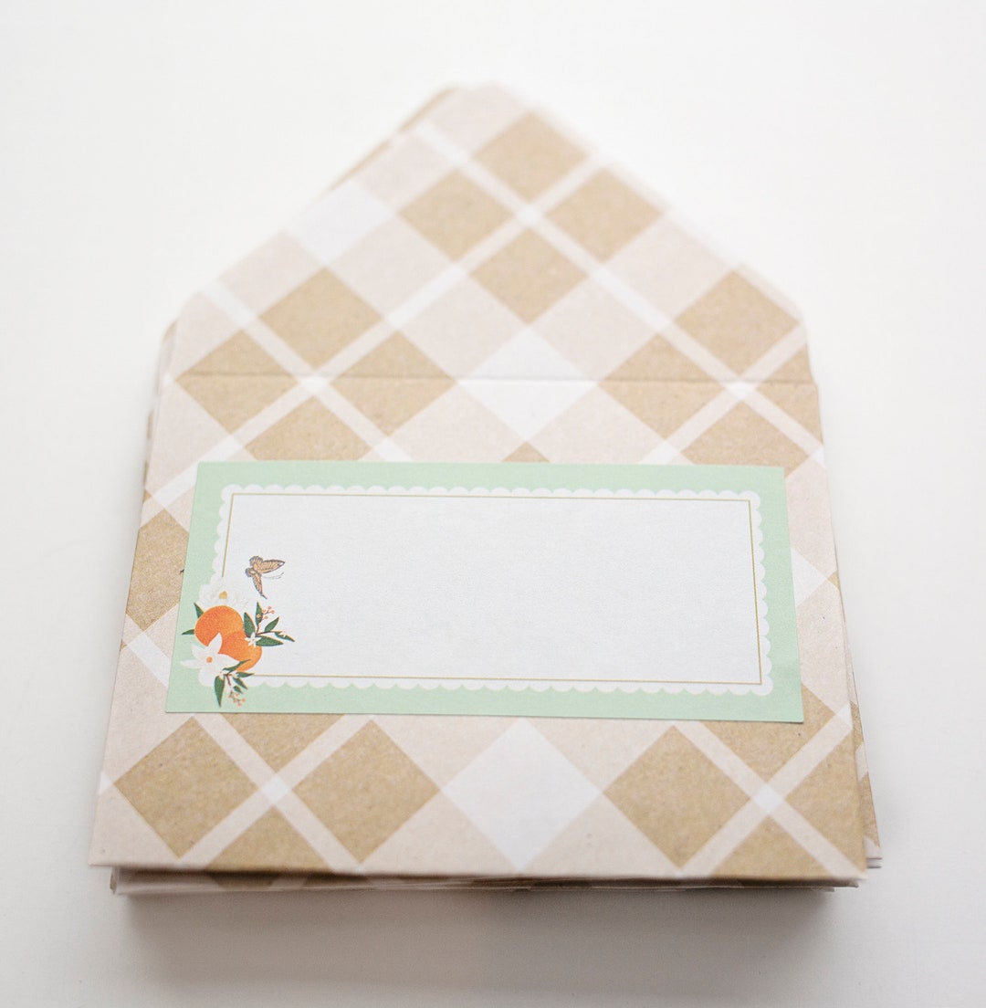 Tan Plaid Envelopes, Tip Envelopes, Housekeeping, Thank You, Small ...