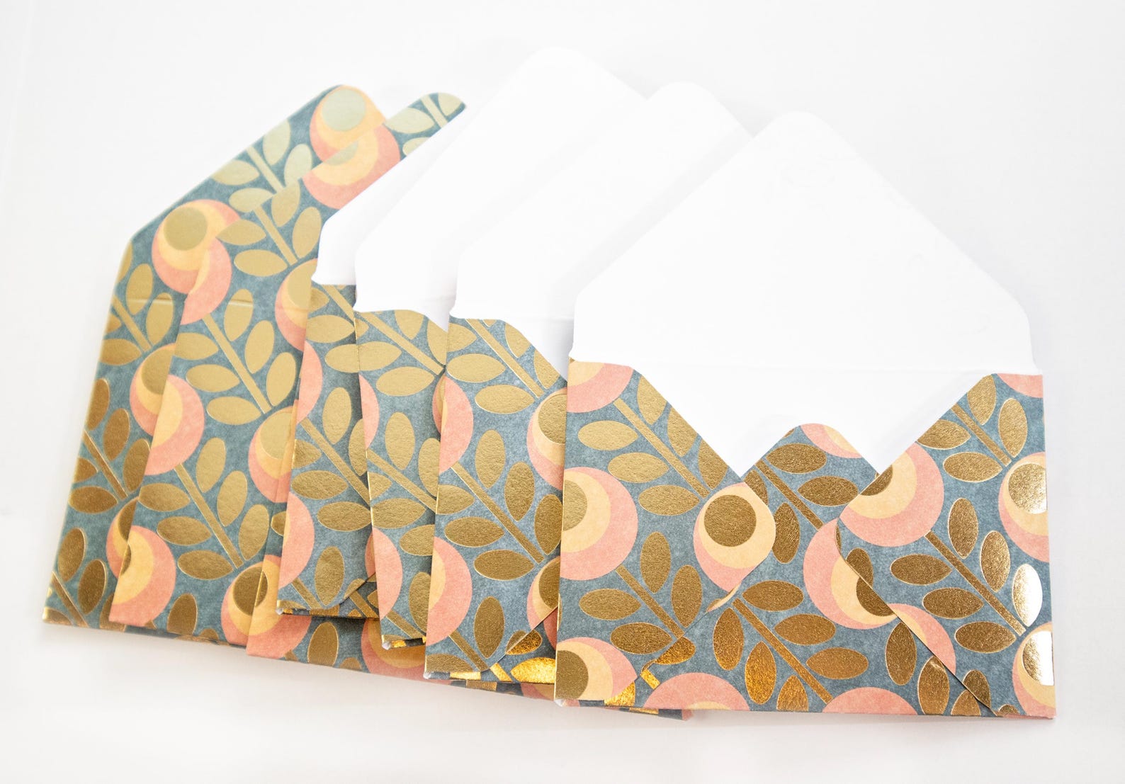 Retro Mod Metallic Envelopes, Set of 7, Tip Envelope, Housekeeping ...