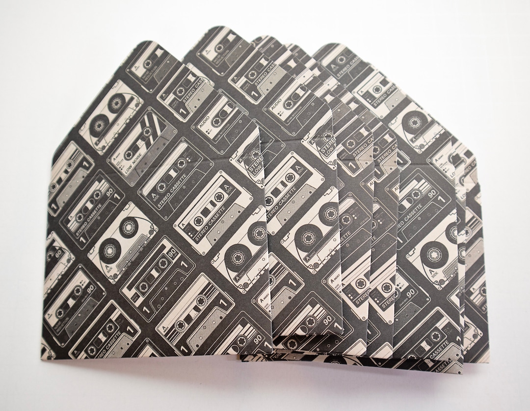 Retro Cassette Tape Tip Envelopes, Music Gratuity Holders, Hospitality ...