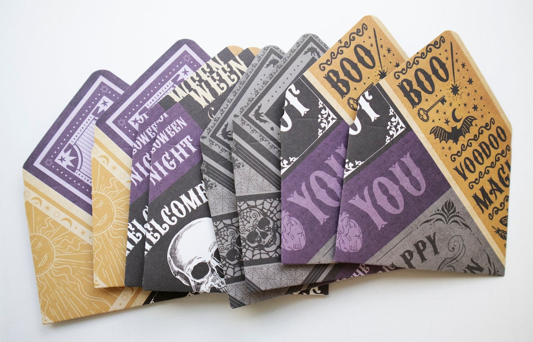 Purple Gold Halloween Boo Envelopes, Gift Card Envelope, Thank You, Tip ...