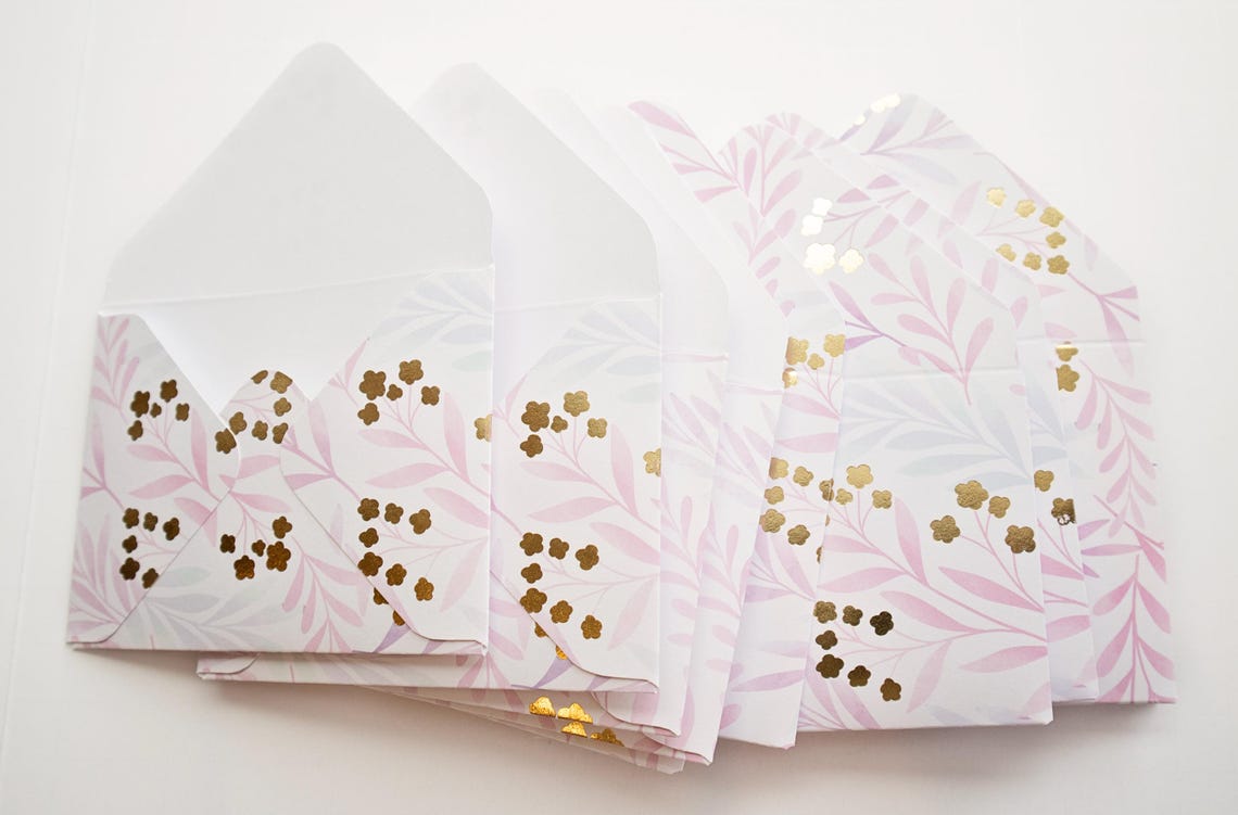 Pink Stems Envelopes, Tip Envelopes, Housekeeping, Thank You, Small ...