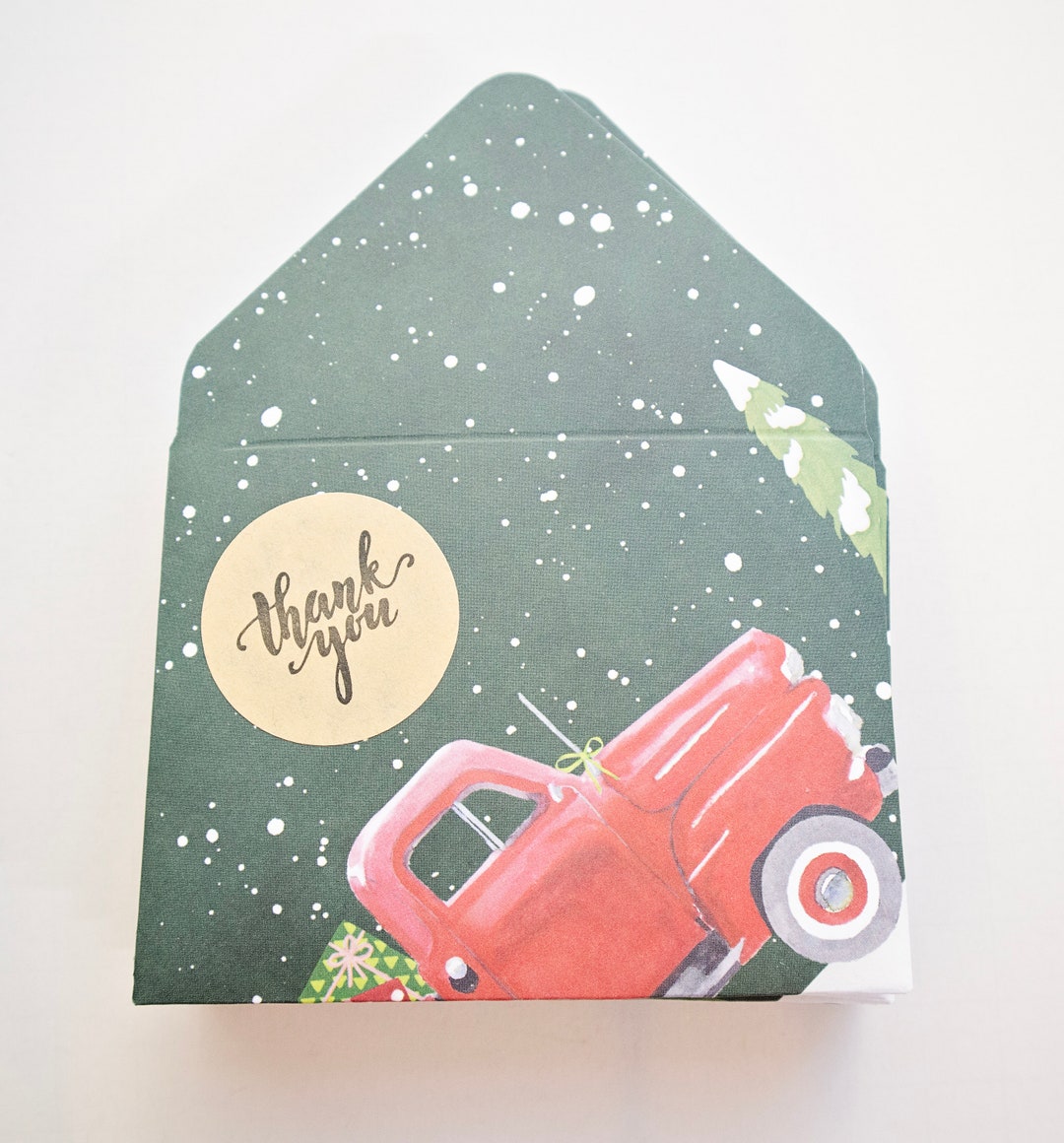 Christmas Truck Holiday Envelopes, Tip Envelopes, Gratuity Thank You ...