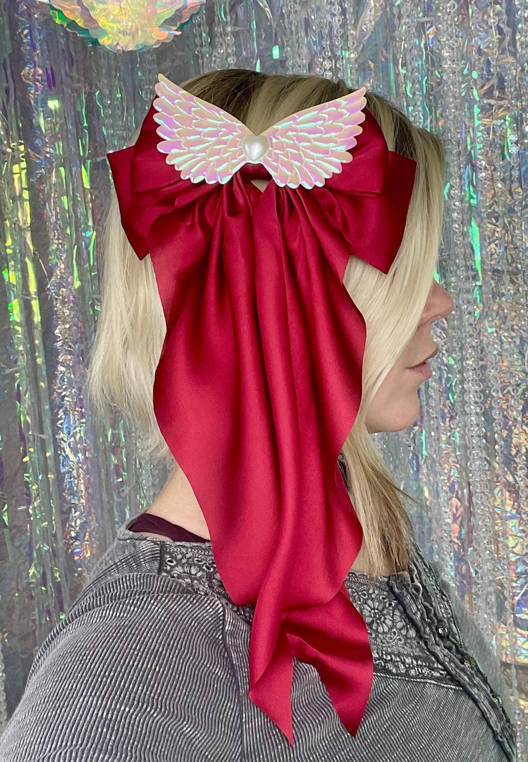 Vaggie Inspired Red Angel Wings Bow - Etsy