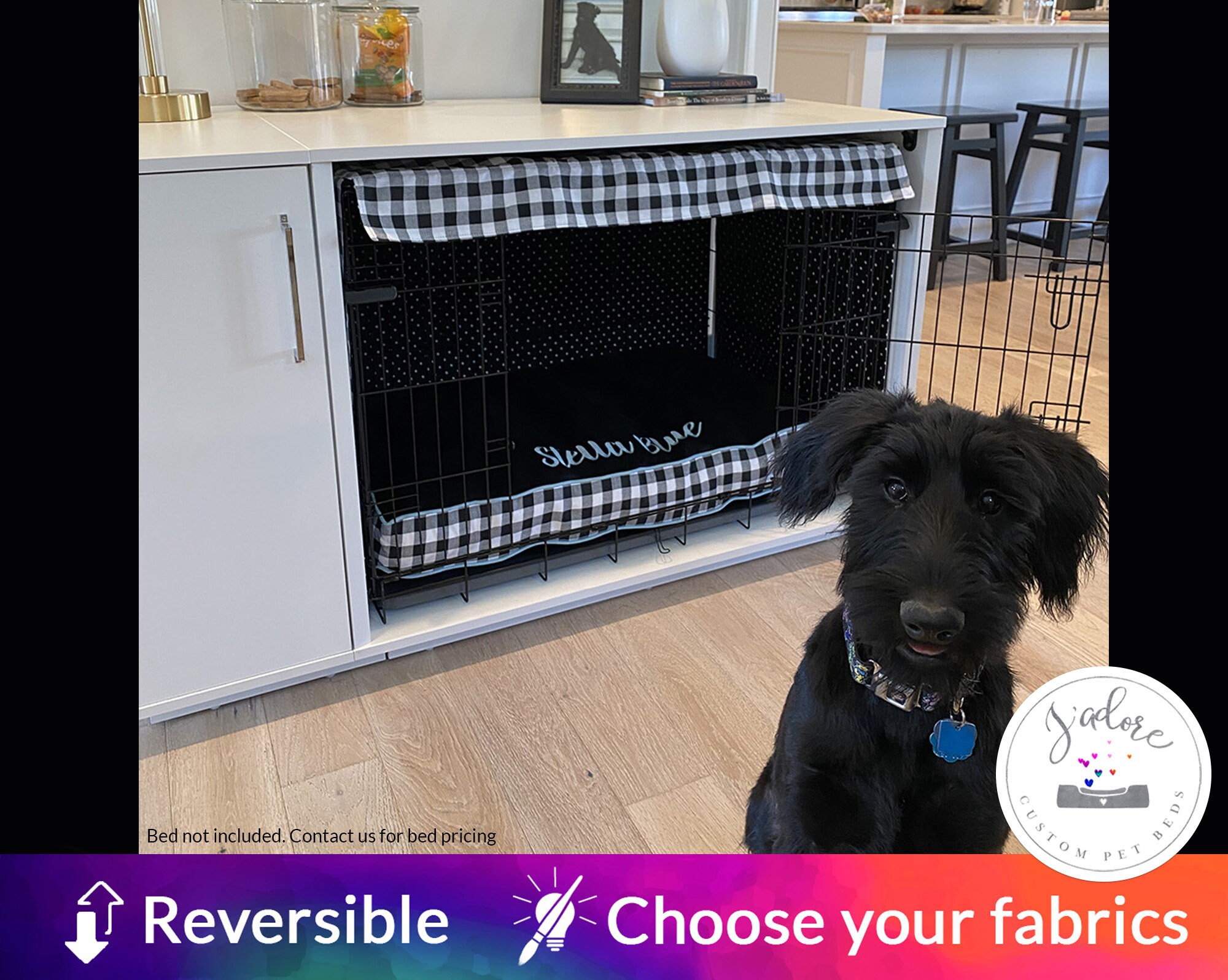 Custom Size Crate Cover Reversible Wire Crate Cover Custom - Etsy.de