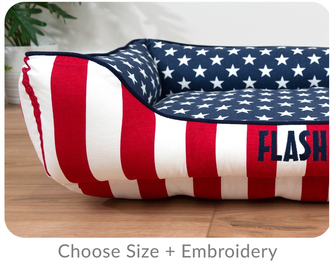 Patriotic Dog Bed, USA Dog Bed, American Dog Bed, Stars & Stripes Dog ...