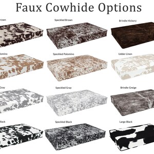 Custom Dog Bed With Performance Faux Cowhide, Luxury Cushion, Cow Print ...