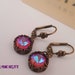 Lotus Pink Delite Dangle Earrings With Crystal Chatons/ Antique Bronze ...